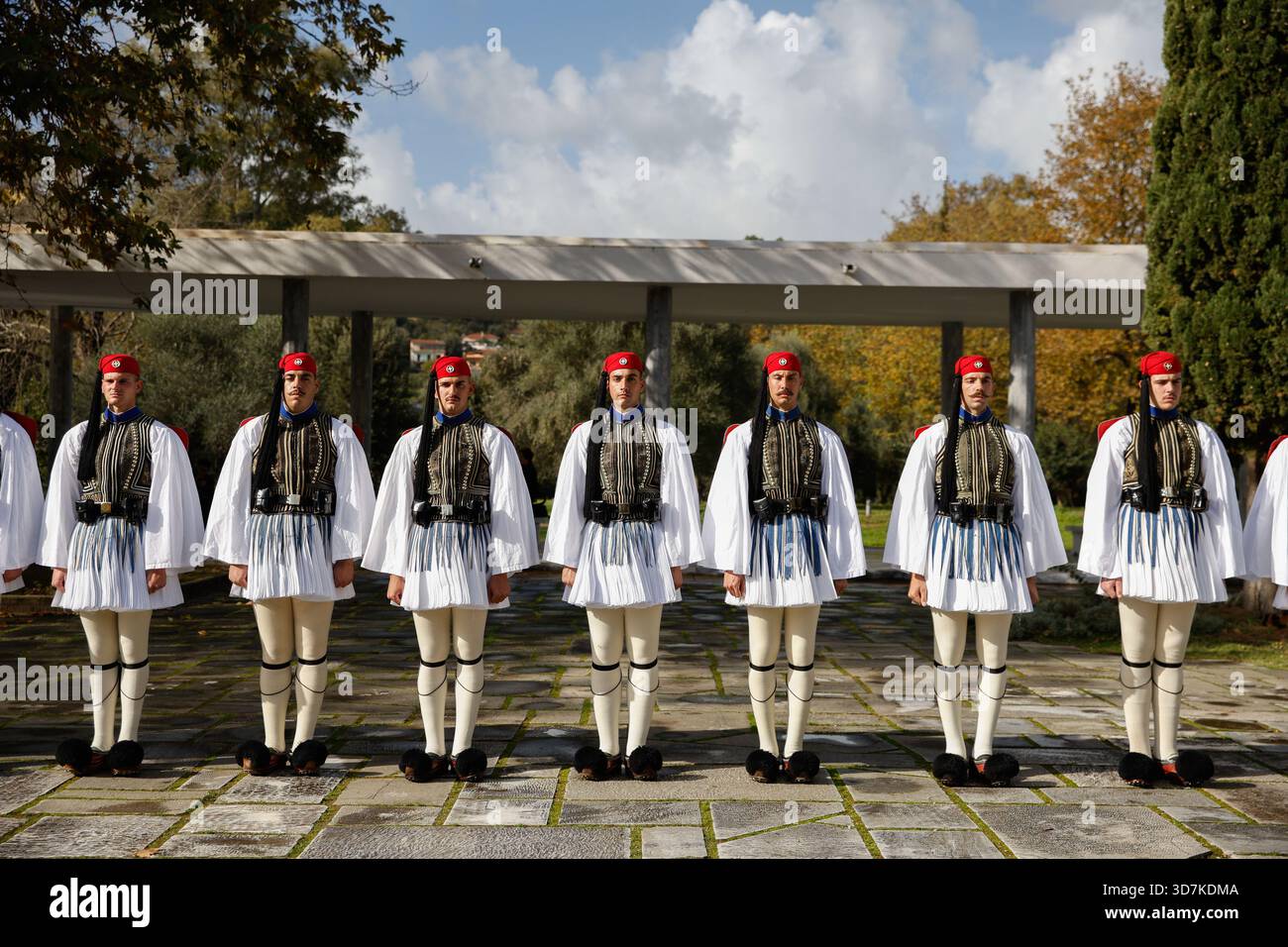 26 November 2025, Greece, Olympia: Greek Presidential Guard during the ...