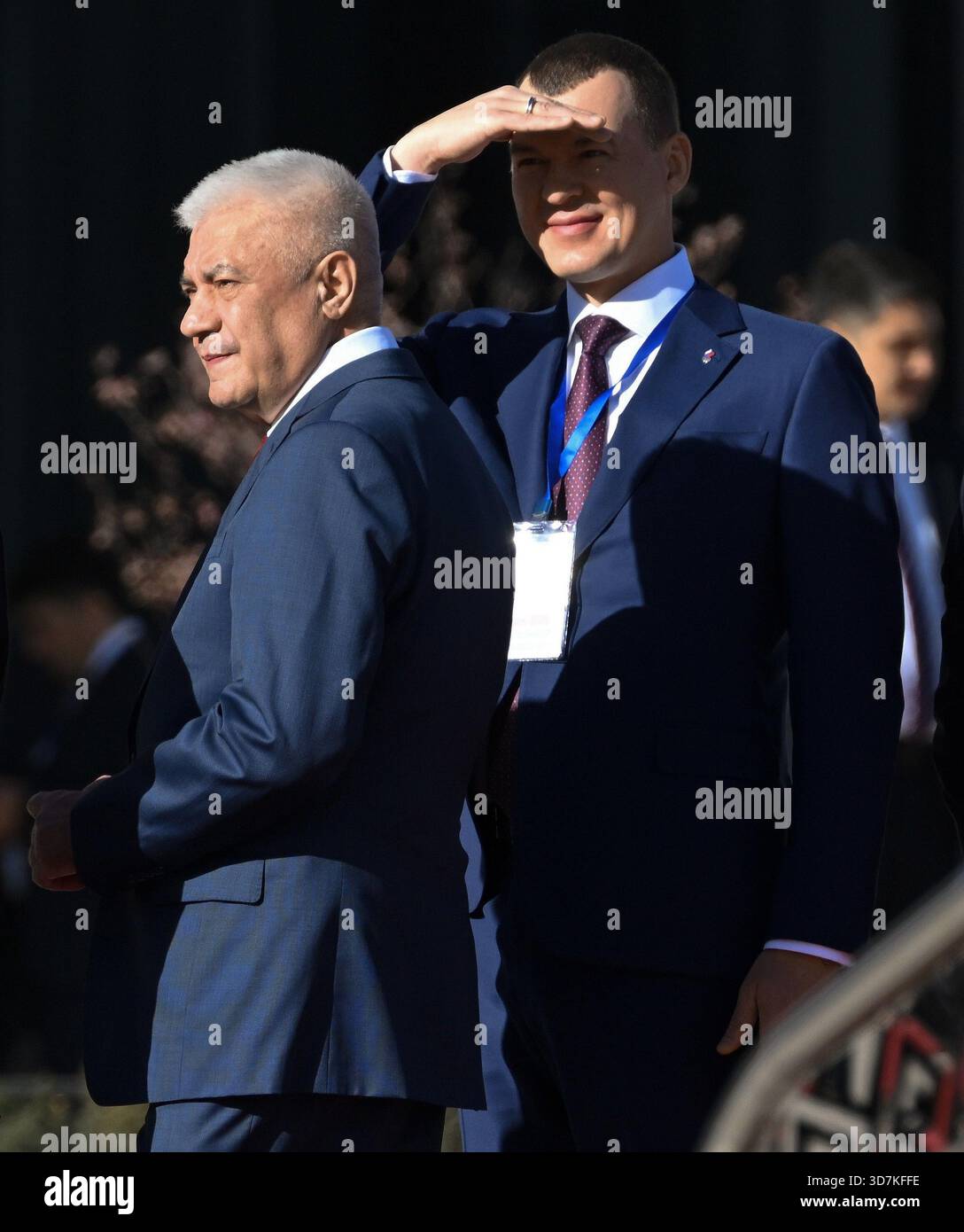 Russian Interior Minister Vladimir Kolokoltsev (left) and Russian Sports Minister Mikhail ...