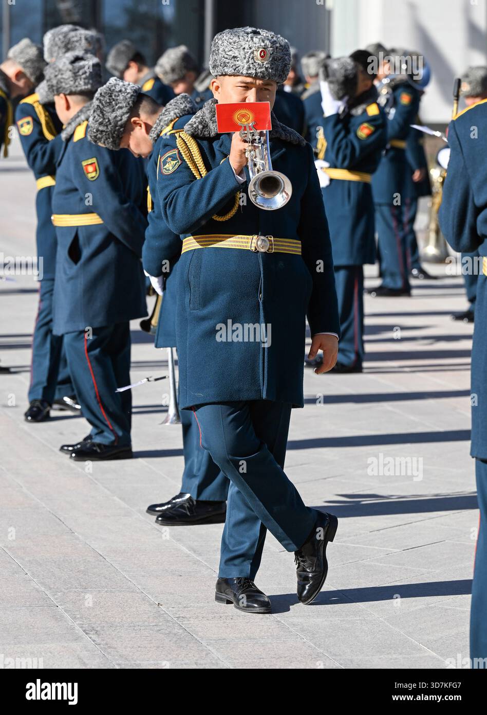 Musicians from the military orchestra before the ceremony. Credit ...