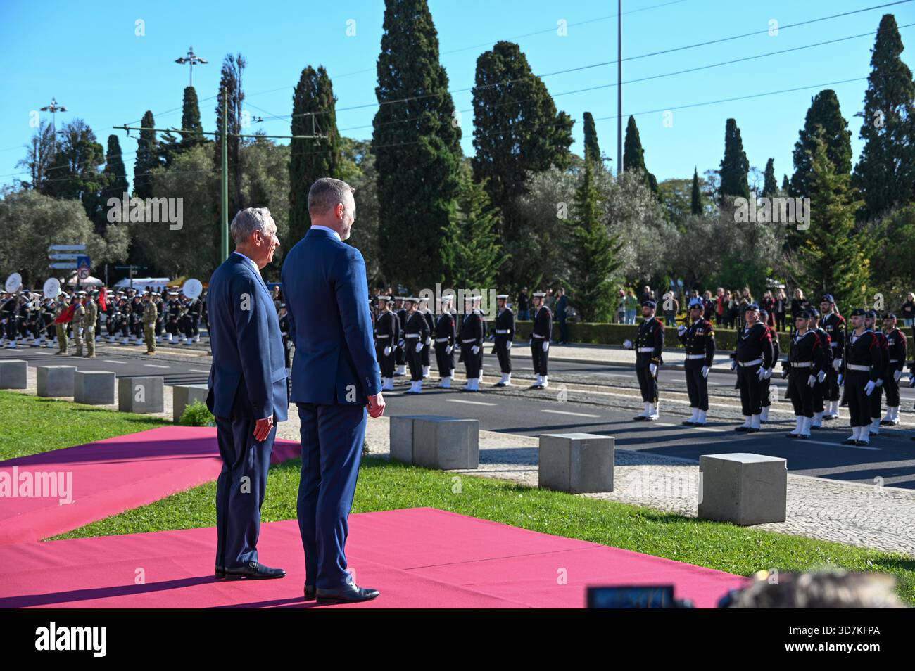 Lisbon, Portugal. 26th Nov, 2025. Slovak President Peter Pellegrini and ...