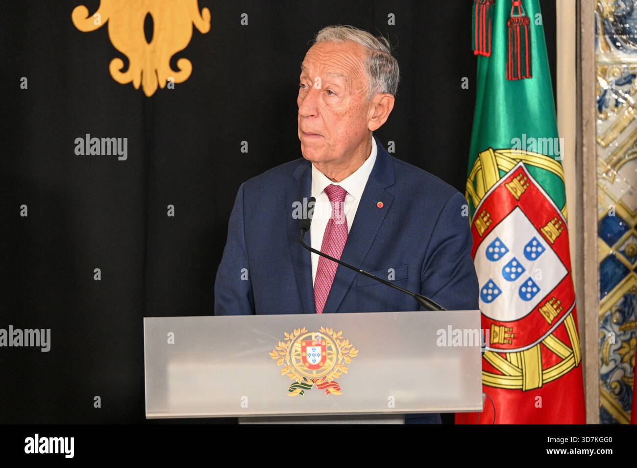 Lisbon, Portugal. 26 November 2025. Portuguese President Marcelo Rebelo ...