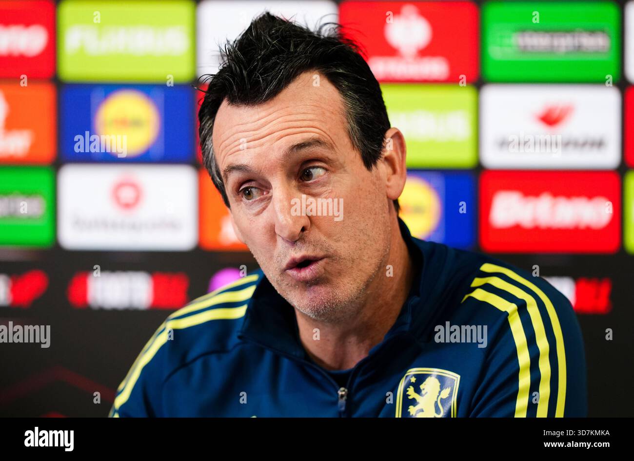 Aston Villa manager Unai Emery during a press conference at Bodymoor ...