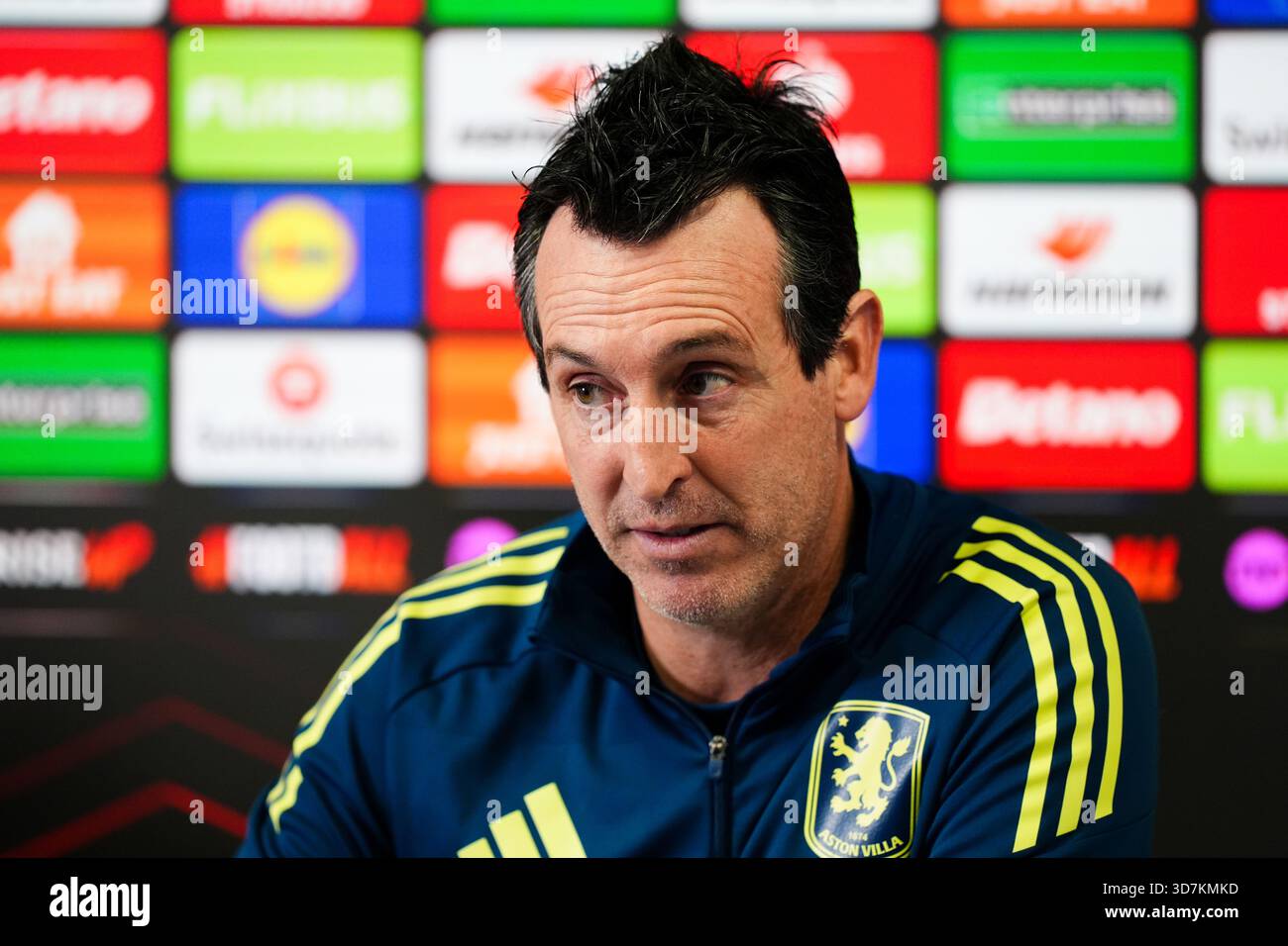 Aston Villa manager Unai Emery during a press conference at Bodymoor ...