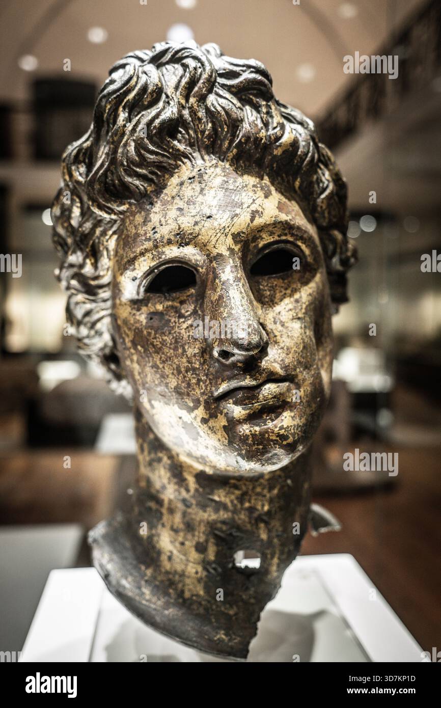 Head of Apollo sculpture, 2nd century, bronze, from Serdica, Bulgarian ...