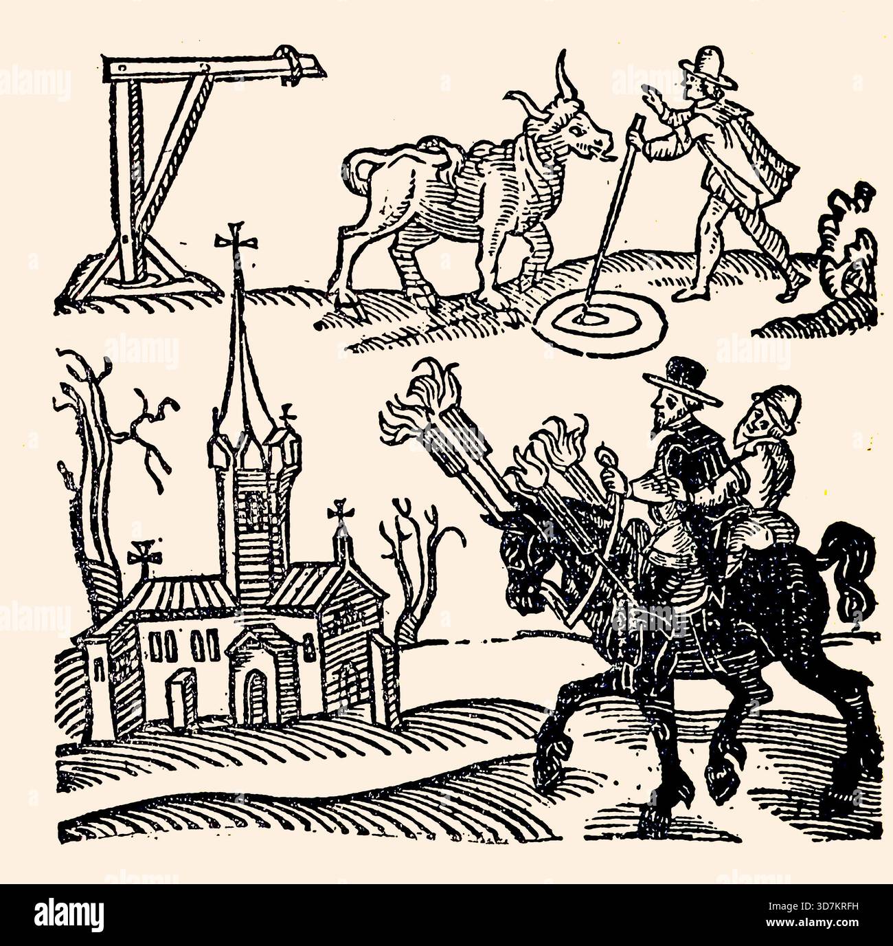 woodcut illustration from the 1591 pamphlet Newes from Scotland, which ...