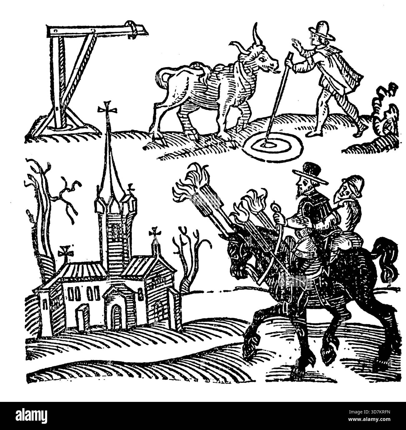 woodcut illustration from the 1591 pamphlet Newes from Scotland, which ...
