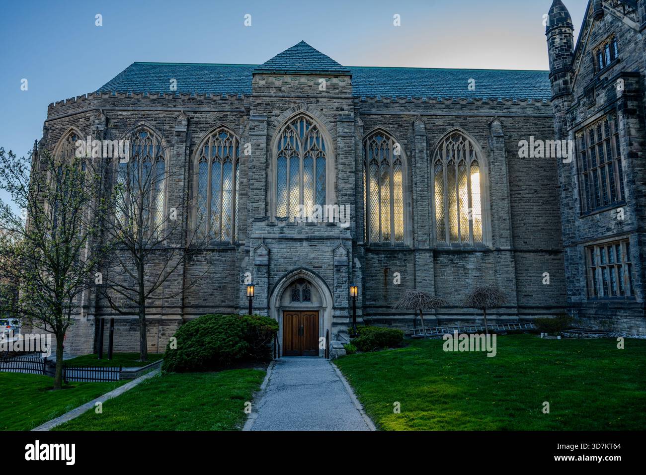 The exterior of the Trinity College chapel at the University of Toronto ...