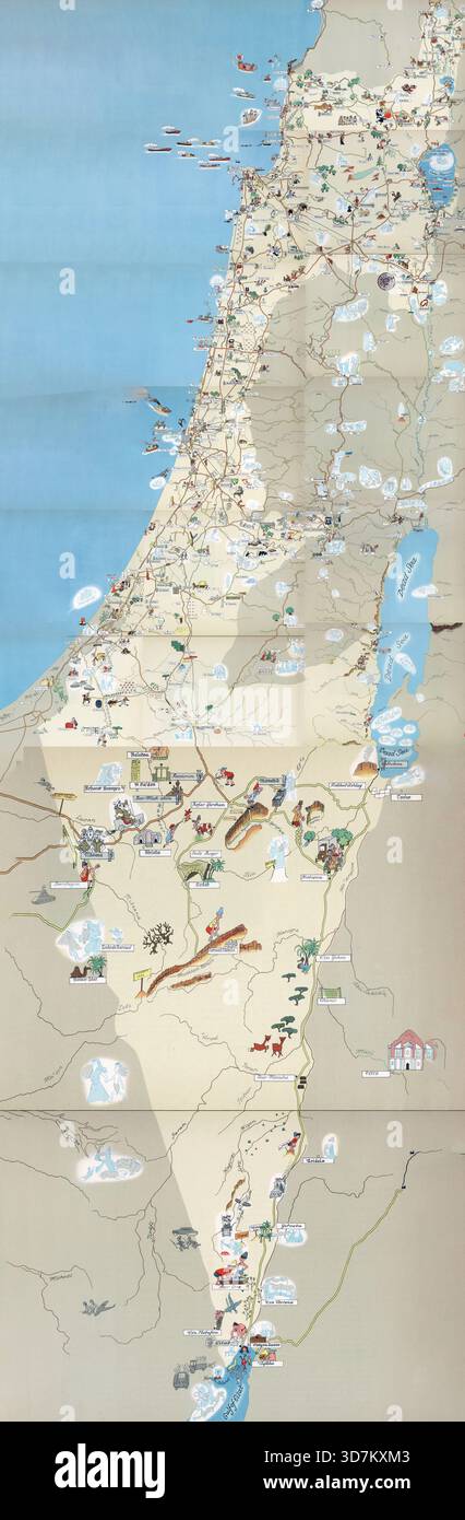 The image is a pictorial map of Israel from the atlas "Israel in ...