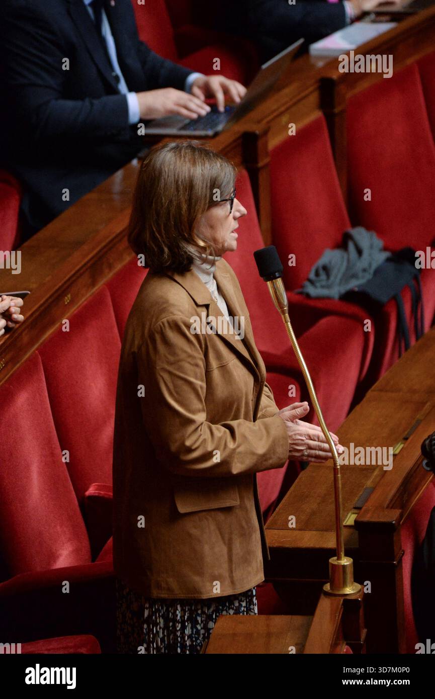 Agnés Firmin Le Bodo, Member of Parliament for HORIZON during a session ...