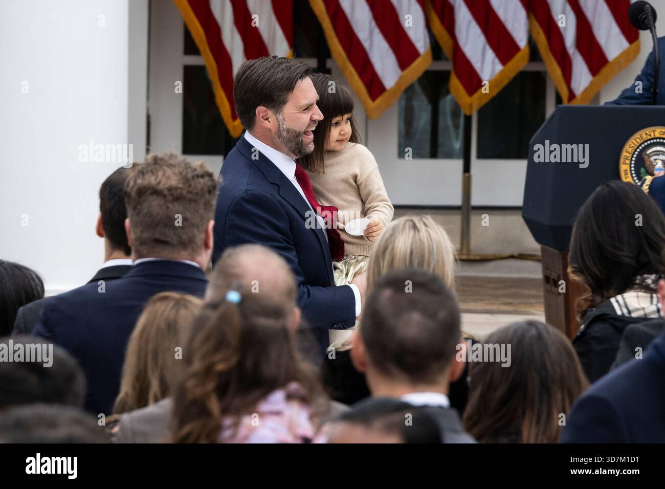 United States Vice President JD Vance and his daughter Mirabel Vance ...