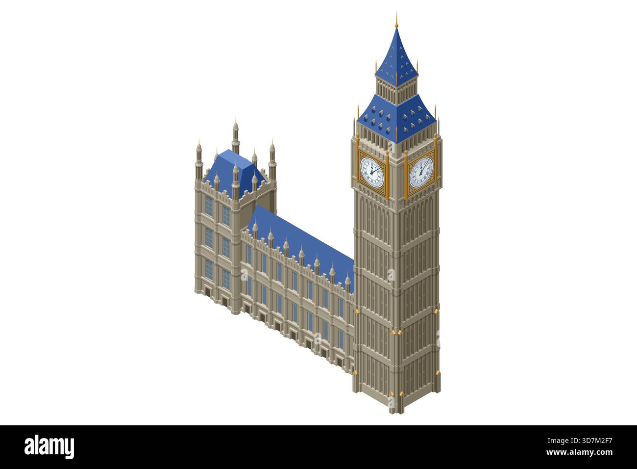 Isometric illustration of Big Ben and the Palace of Westminster ...