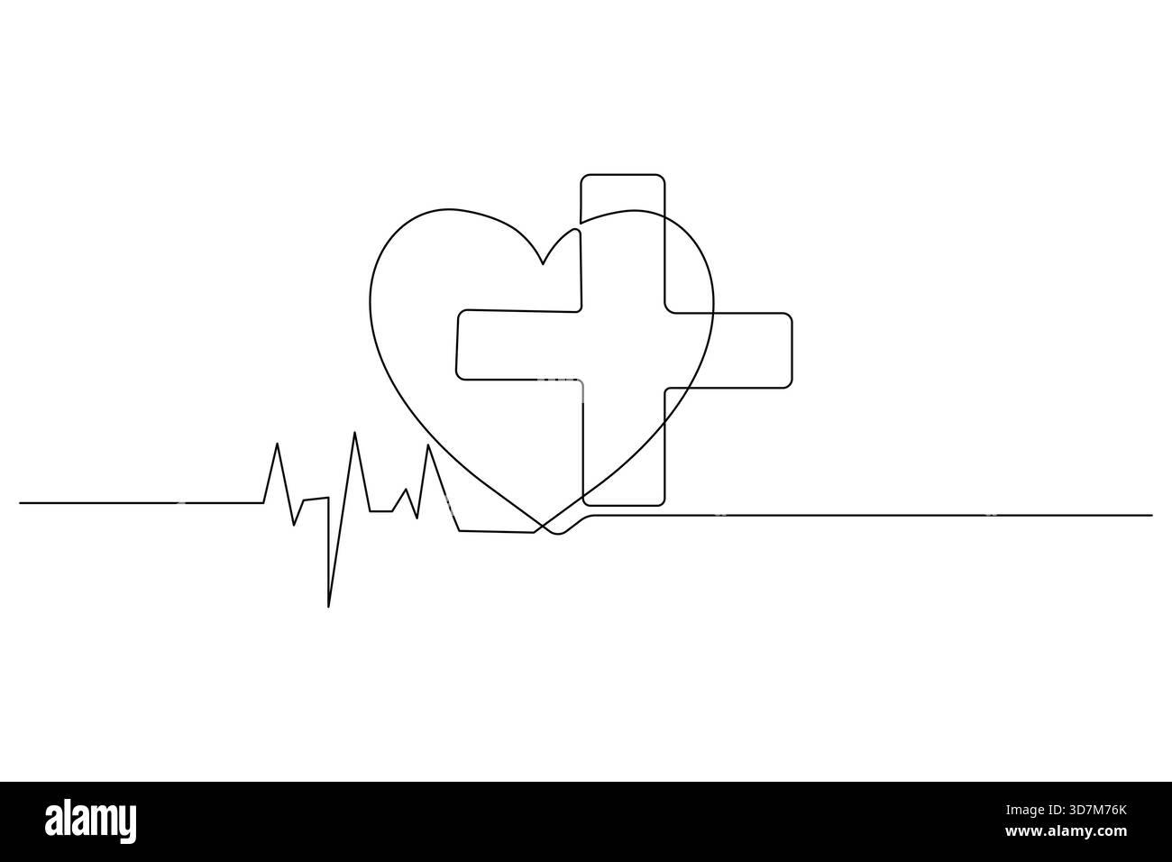 Sketch heart rate line hi-res stock photography and images - Alamy