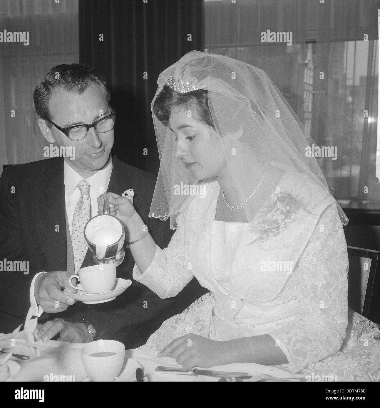 Milk pouring table Black and White Stock Photos & Images - Alamy
