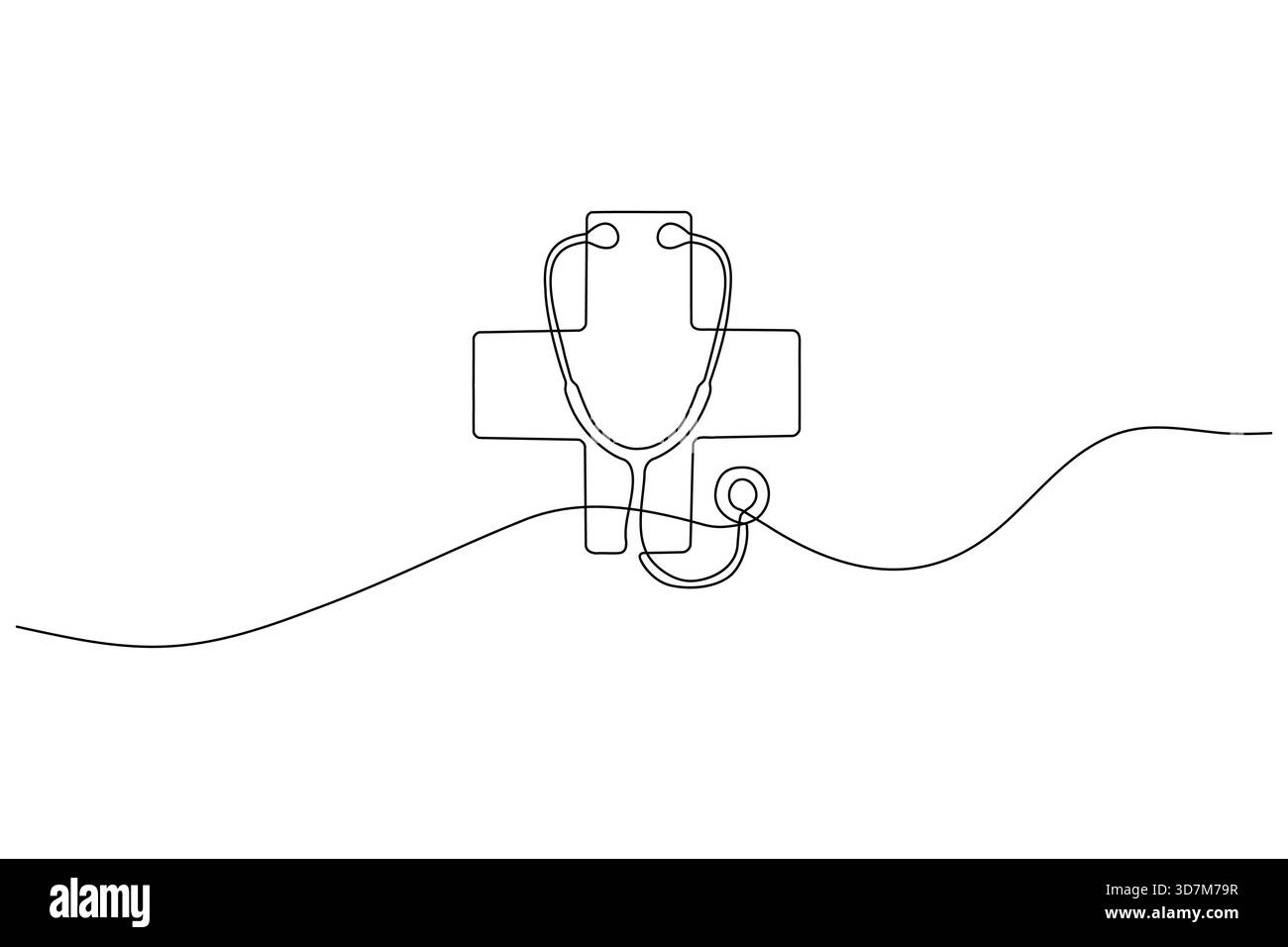 Continuous line drawing hospital Stock Vector Images - Alamy