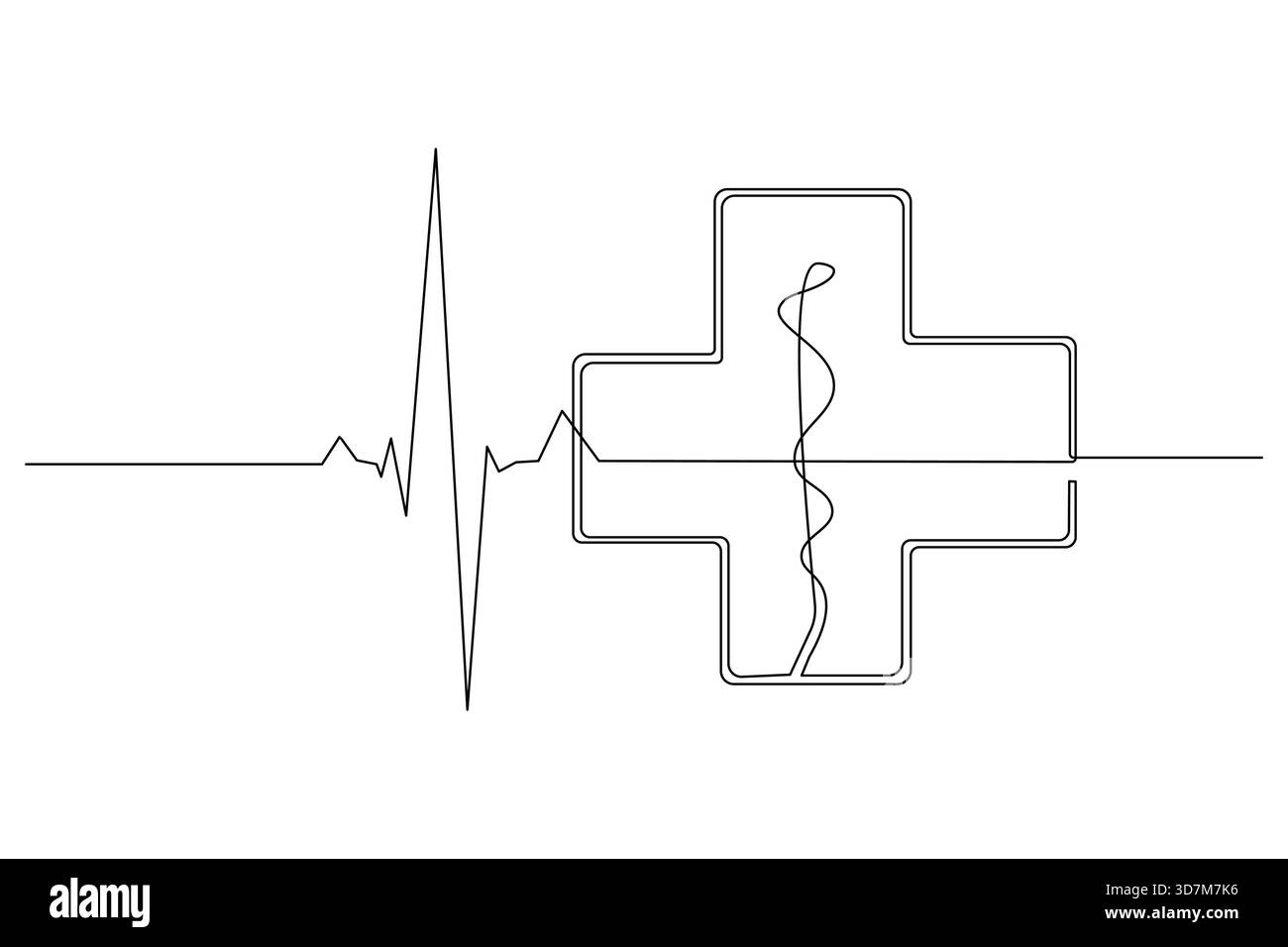Continuous line drawing hospital Stock Vector Images - Alamy