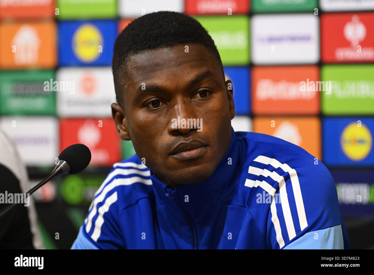 Ghali Ahmad football player of Sigma Olomouc speaks during the press ...