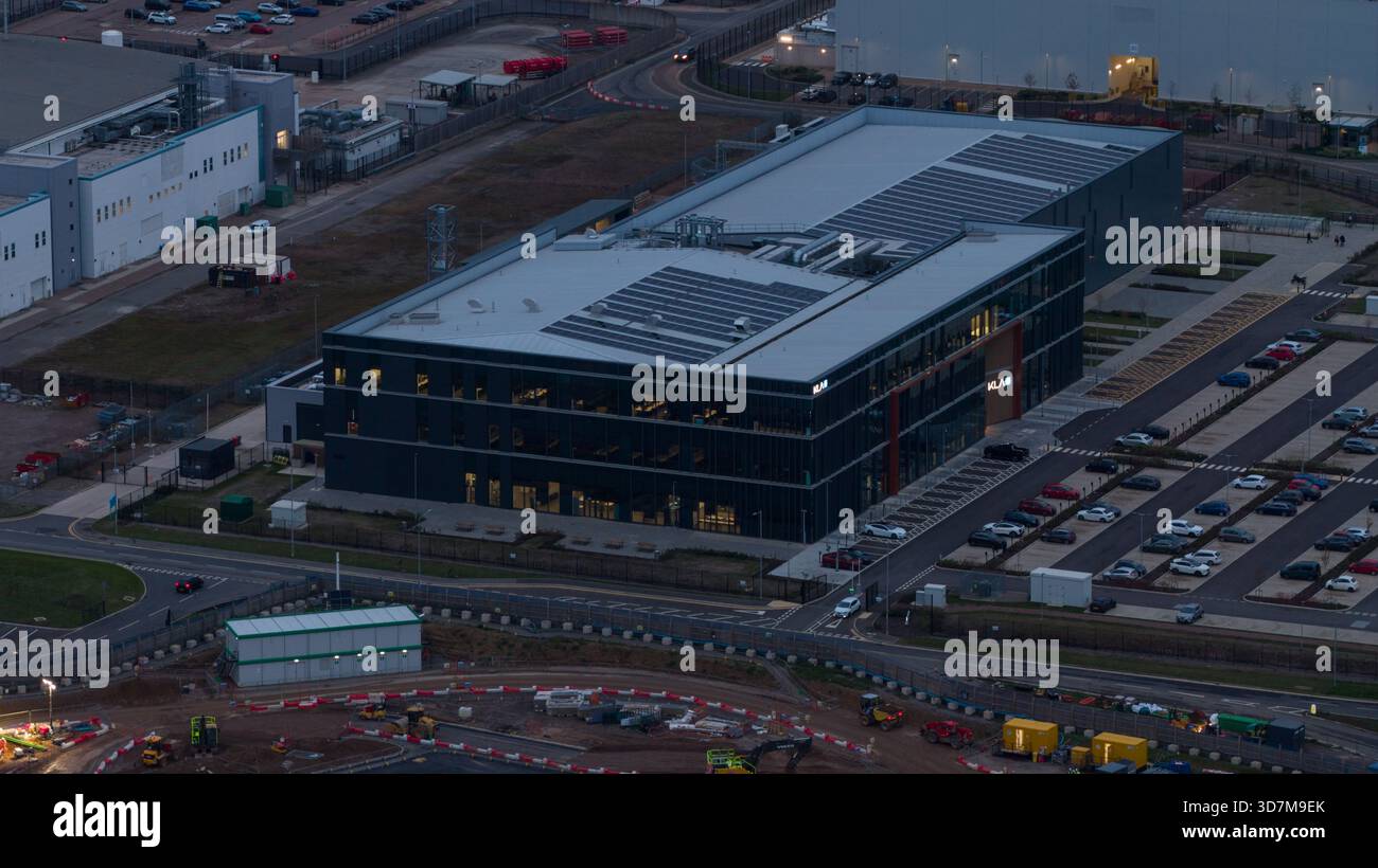 Cardiff, South Glamorgan, Wales, October, 30, 2025: KLA Cardiff: Aerial Photo of Process Control ...