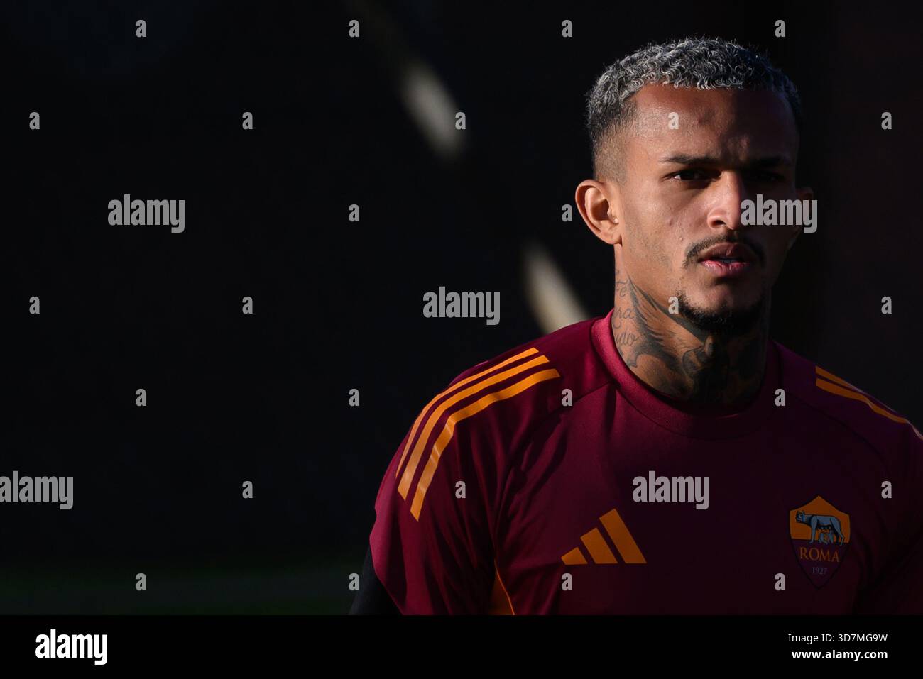 Wesley Vinicius Franca Lima of AS Roma looks on during a training ...