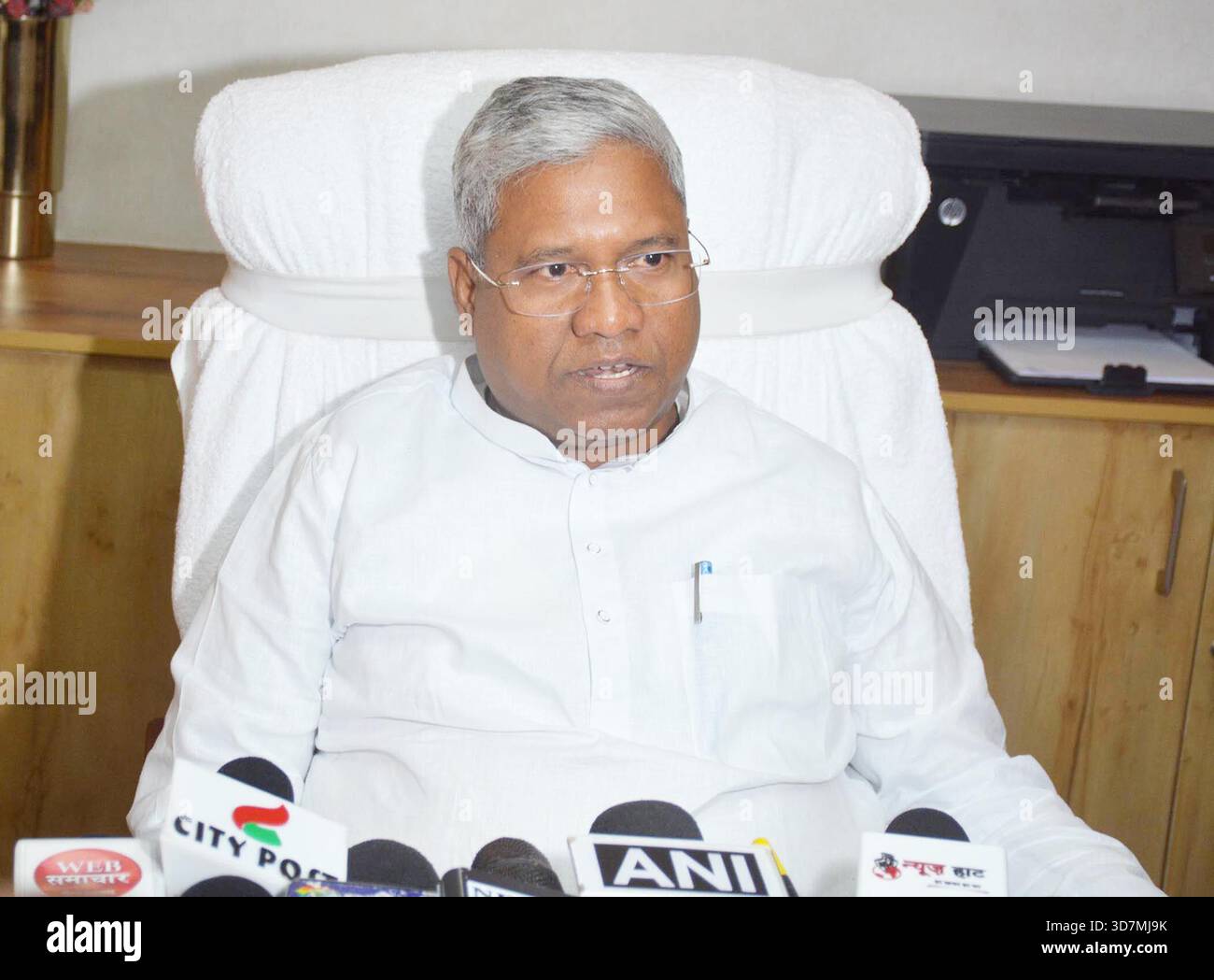 PATNA, INDIA - NOVEMBER 26: Bihar Laghu Jal Sansadhan Minister Santosh ...