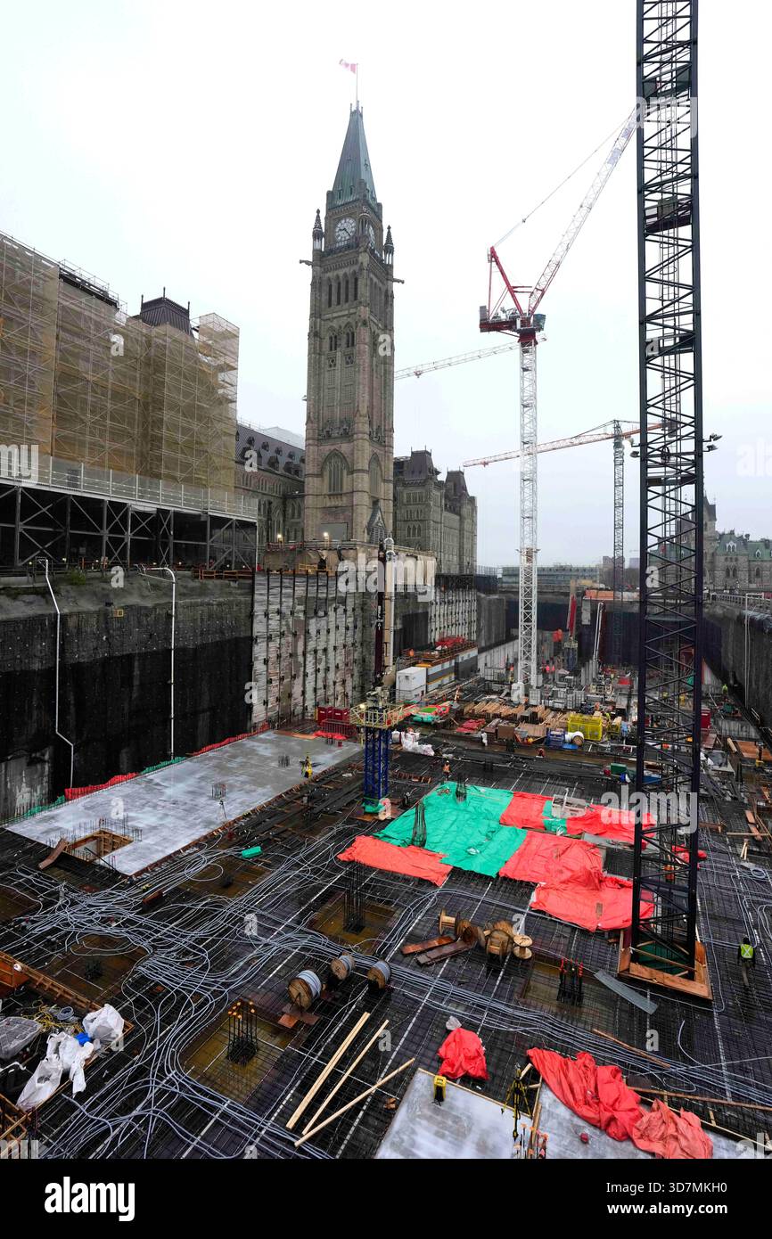 Construction continues at Parliament Hill's Centre Block in Ottawa, on ...