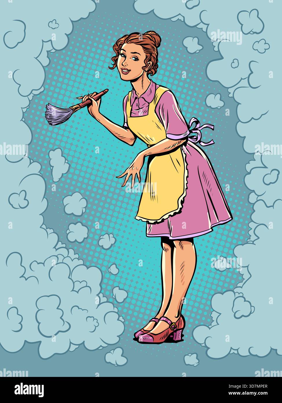 Cleaning products house cleaning woman Stock Vector Images - Alamy