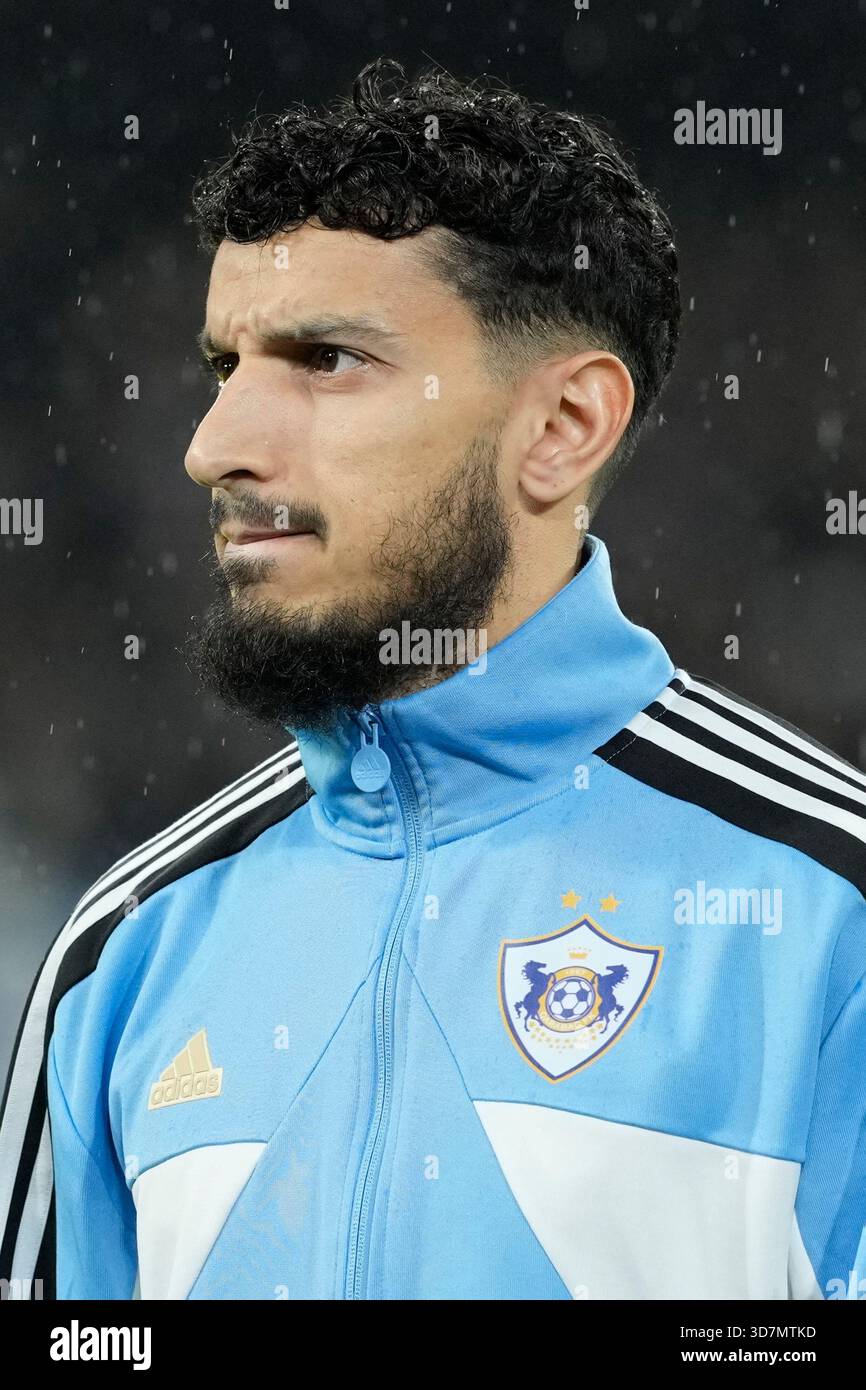 Naples, Italy. 25 Nov, 2025. Abdellah Zoubir of Qarabag FK during the ...