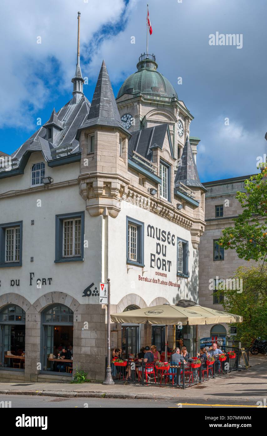 Cafe at The Fort Museum (Le Musee du Fort) on Place d'Armes, Old Quebec ...