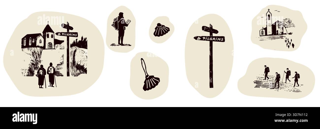 Group of women walking pilgrimage Stock Vector Images - Alamy