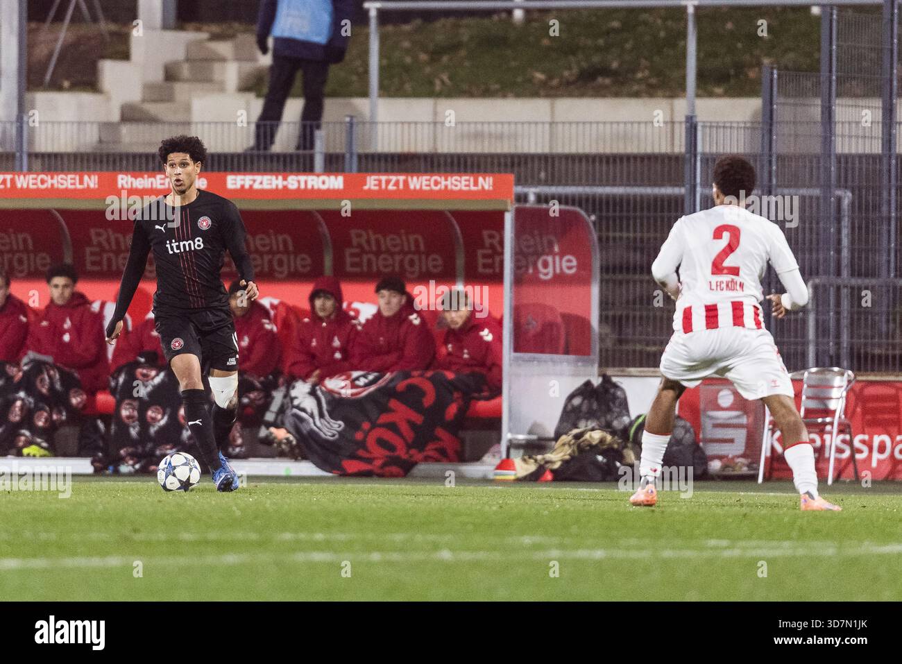 KOELN, GERMANY - NOVEMBER 26: Julius Emefile (FC Midtjylland, 18) with ...