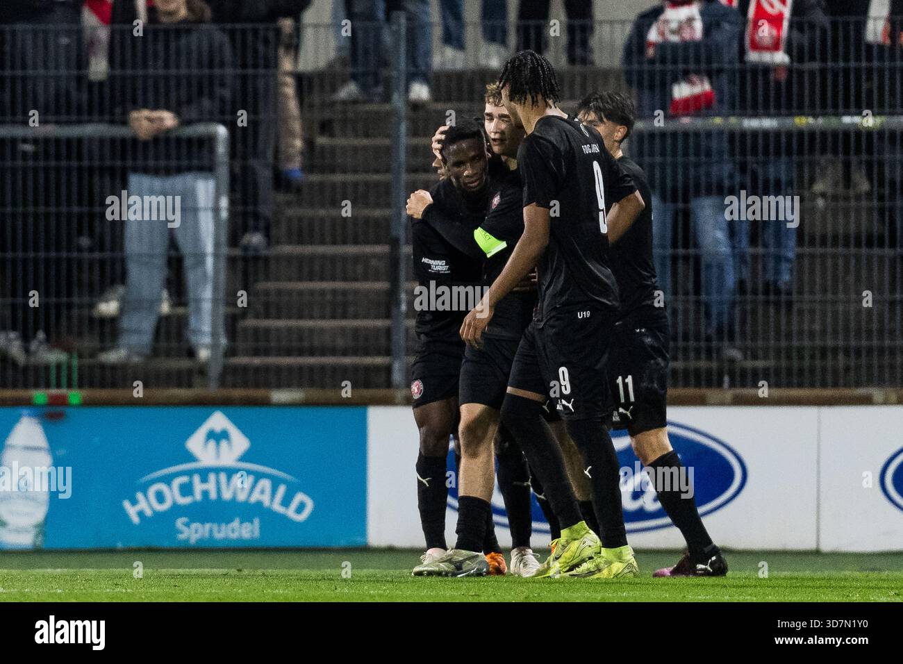 KOELN, GERMANY - NOVEMBER 26: players of FC Midtjylland celebrate the 0 ...