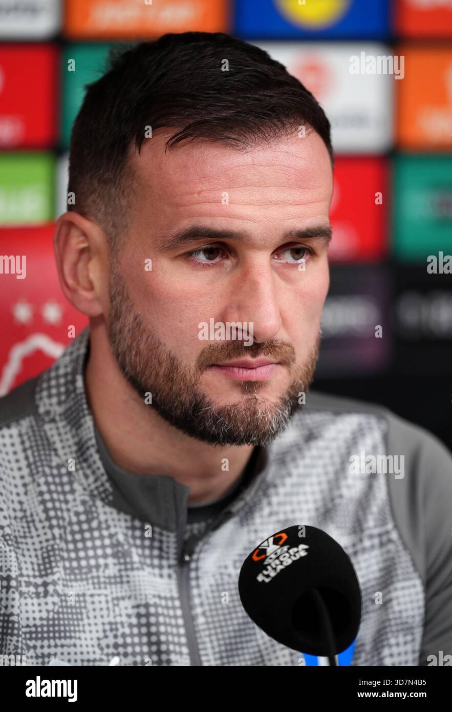 Malmo manager Anes Mravac during a press conference at the City Ground ...