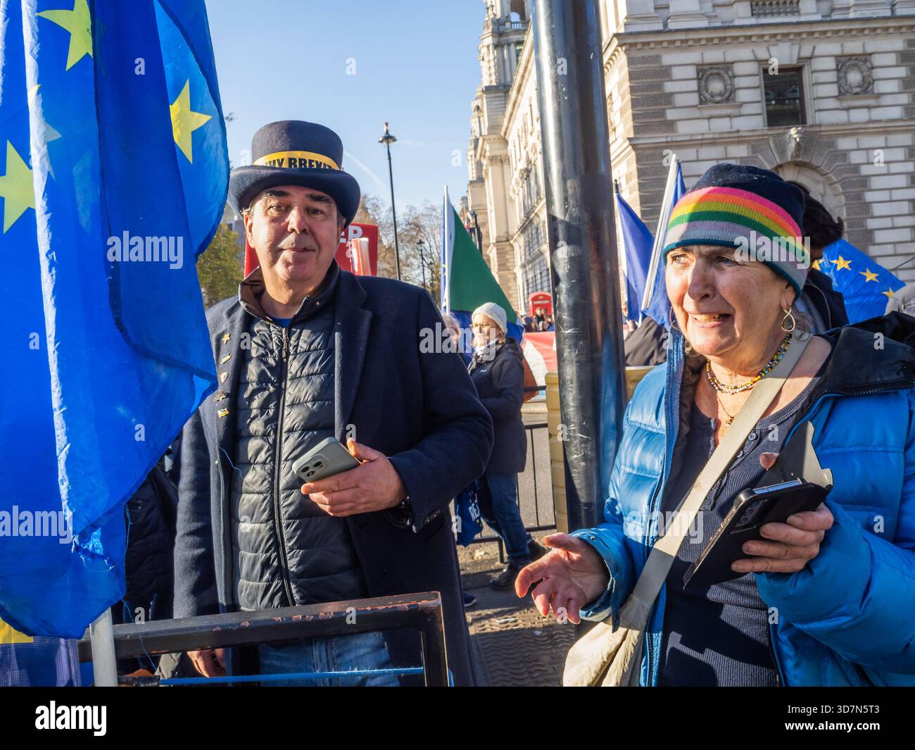 London, UK, 26 Nov 2025. Anti-Brexit campaigners including Steve Bray ...