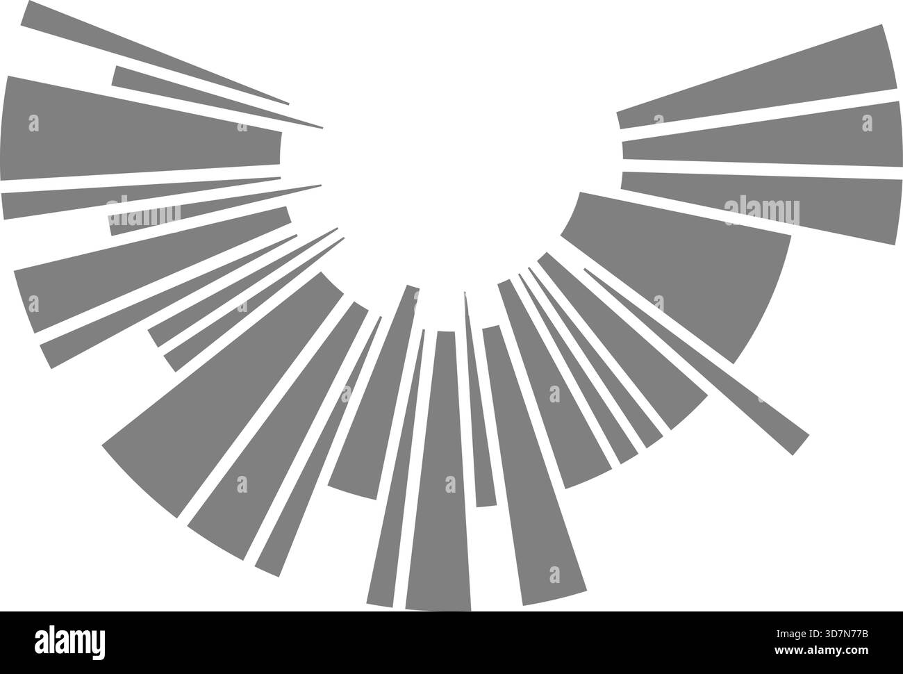Layered wheel layout divides circular format into sequential radial ...
