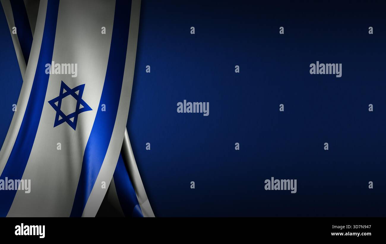 Flag of Israel curtain banner ultra high resolution 10K blue background ...