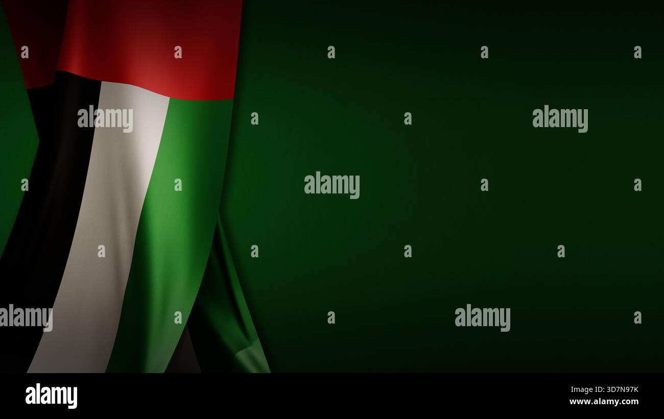 Flag of United Arab Emirates curtain banner ultra high resolution 10K ...