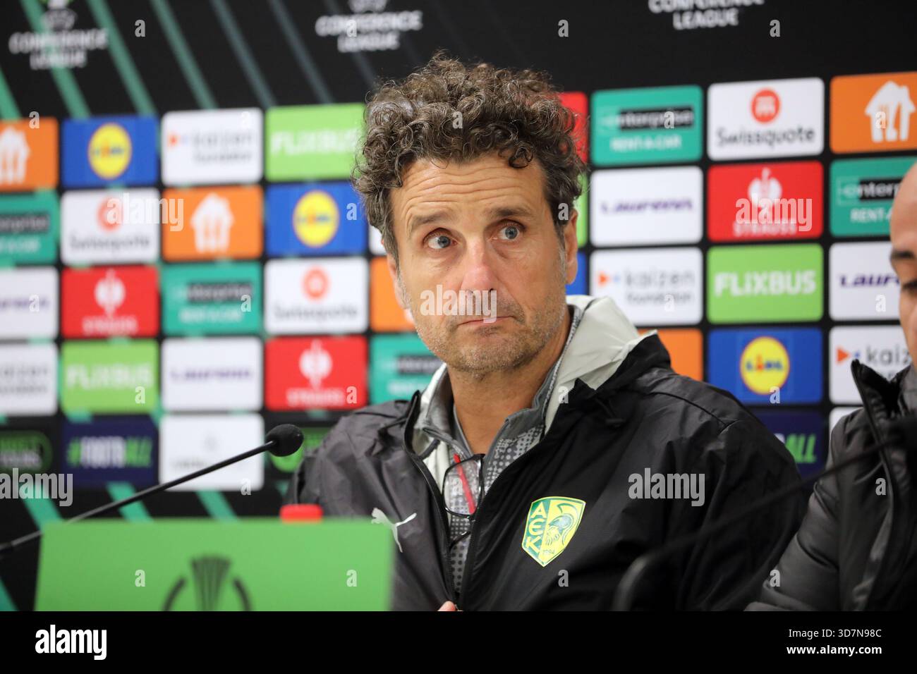 AEK Larnace head coach Imanol Idiaquez during press conference before ...