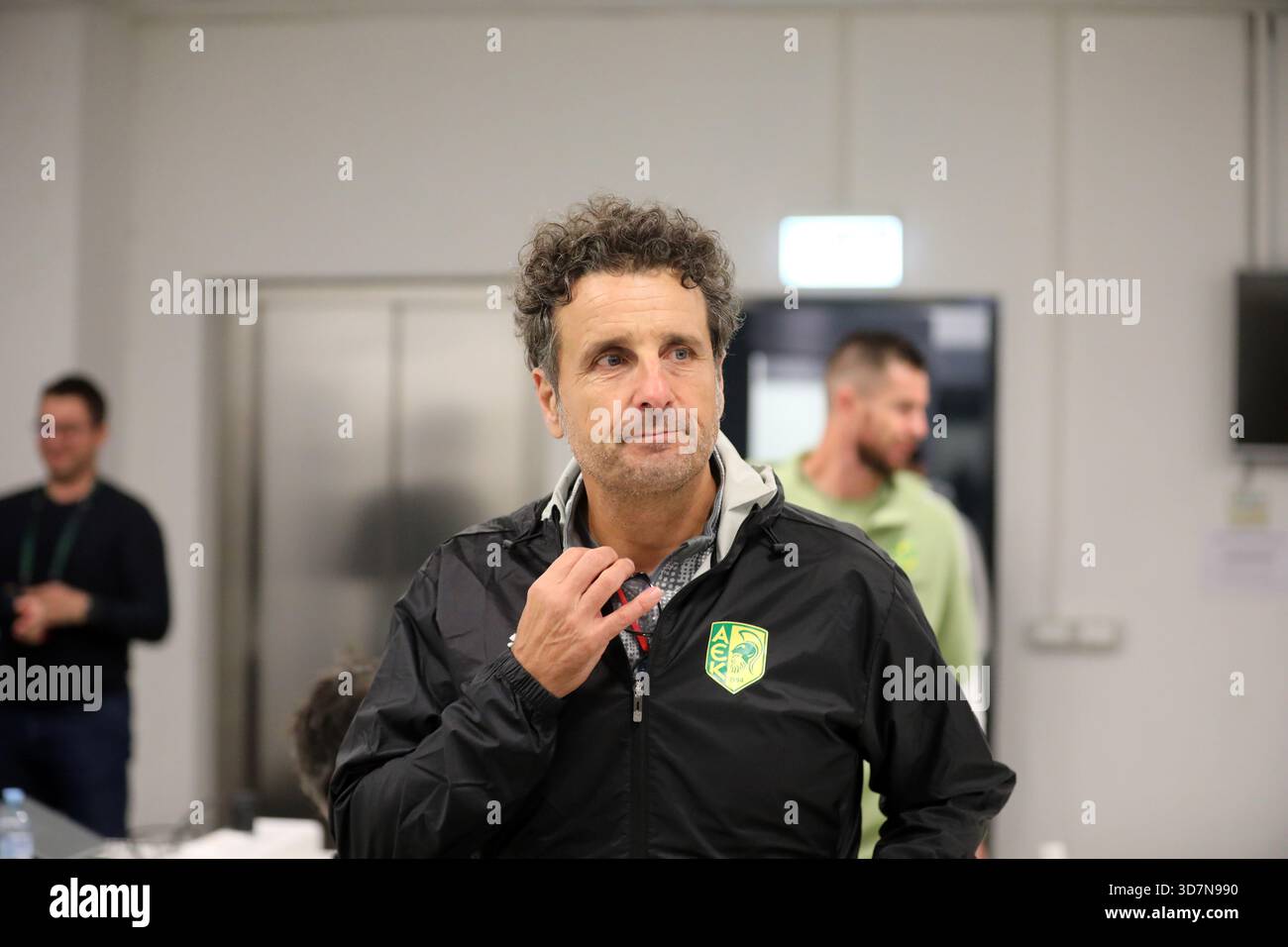 AEK Larnace head coach Imanol Idiaquez during press conference before ...