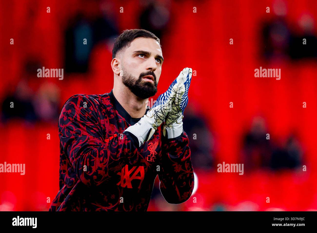 goalkeeper Giorgi Mamardashvili of Liverpool FC looks on during the ...