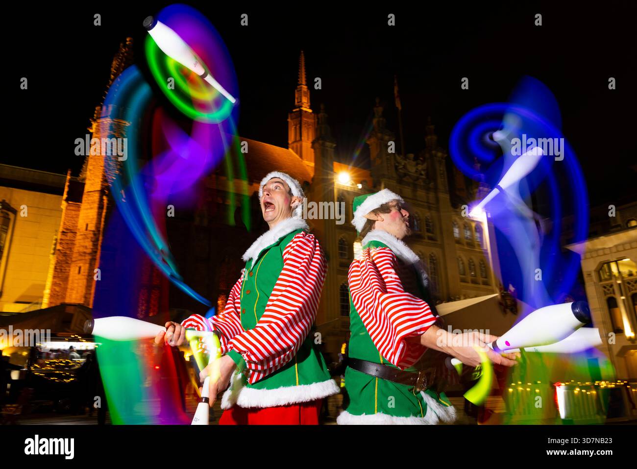 EDITORIAL USE ONLY Mike Corr (left) and Daniel Edwards of Acro-jugglers ...
