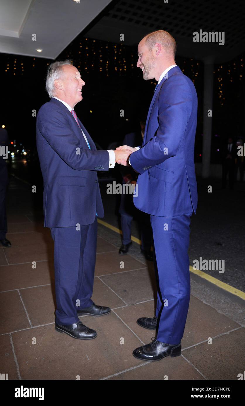 The Prince of Wales is greeted by Tusk founder Charlie Mayhew as he ...
