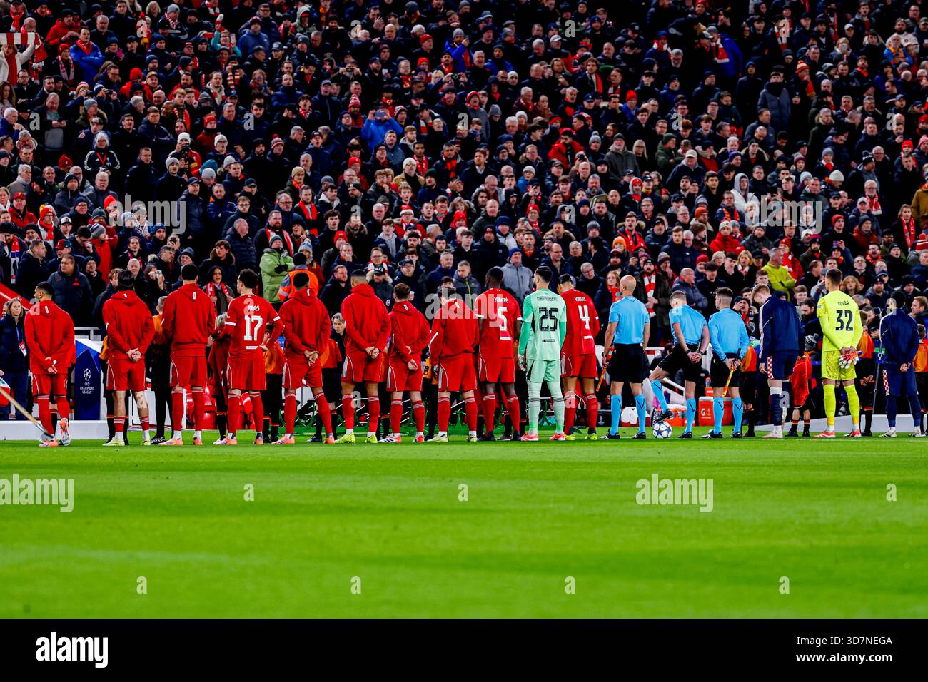 team of Liverpool FC line up during the UEFA Champions League 2025/26 ...