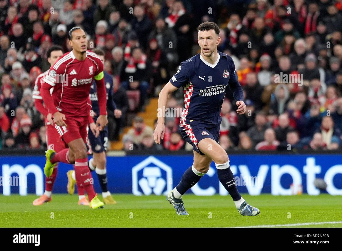 PSV Eindhoven's Ivan Perisic celebrates scoring their side's first goal ...