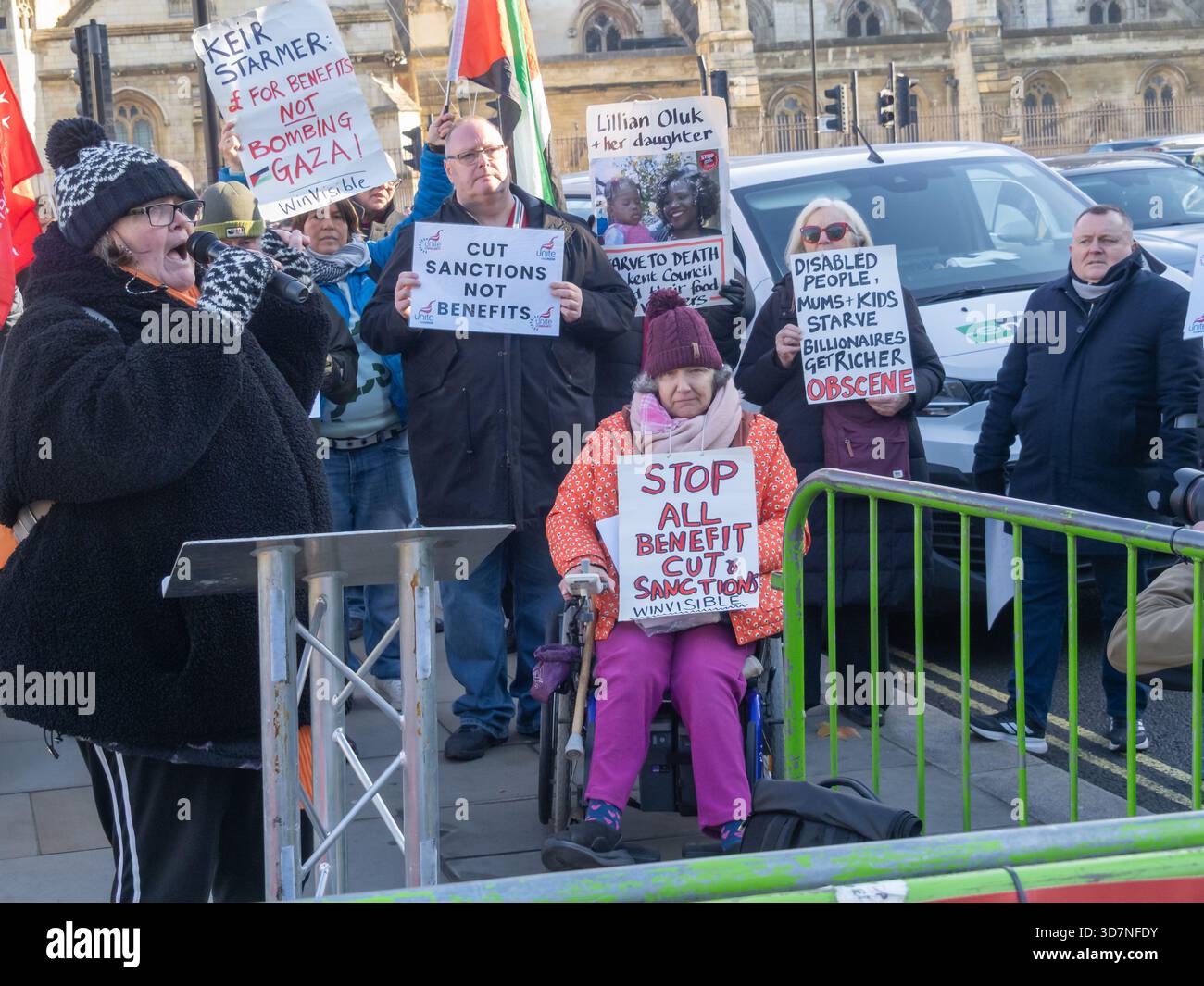 London, UK. 26 Nov 2025. Paula Peters of DPAC speaking. Unite Community ...