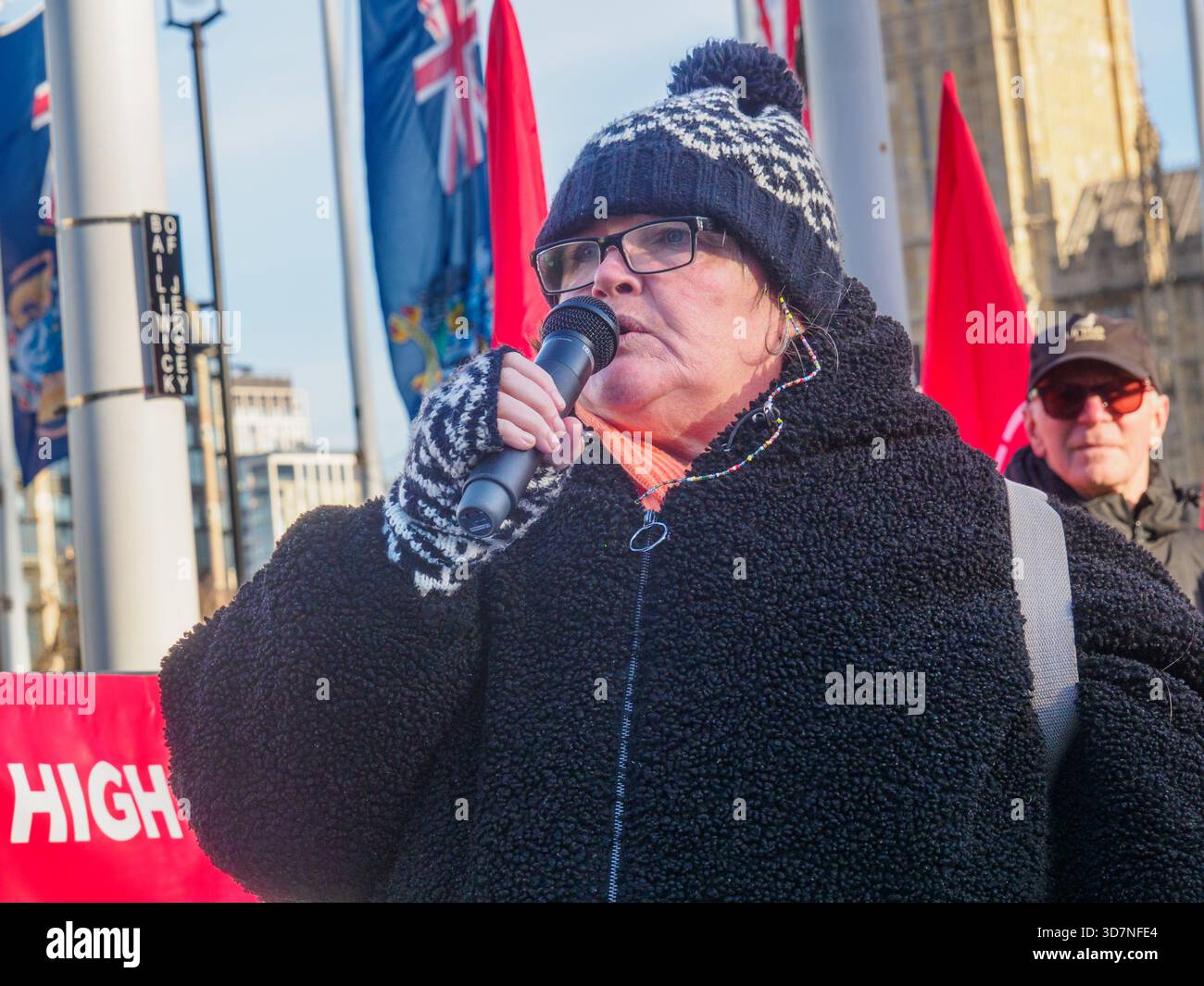 London, UK. 26 Nov 2025. Paula Peters of DPAC speaking. Unite Community ...