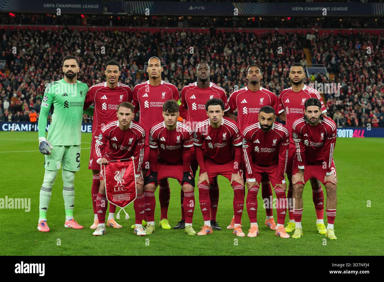 Liverpool's team players pose for a picture before the Champions League ...