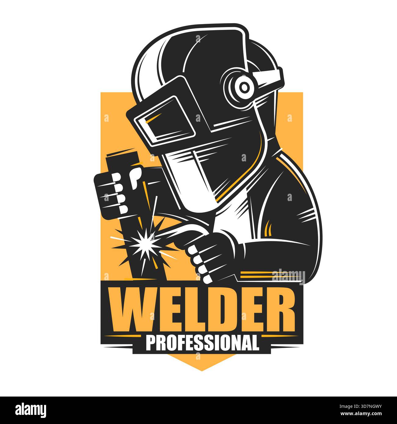 welding logo vector silhouette design, welder logo icon silhouette ...