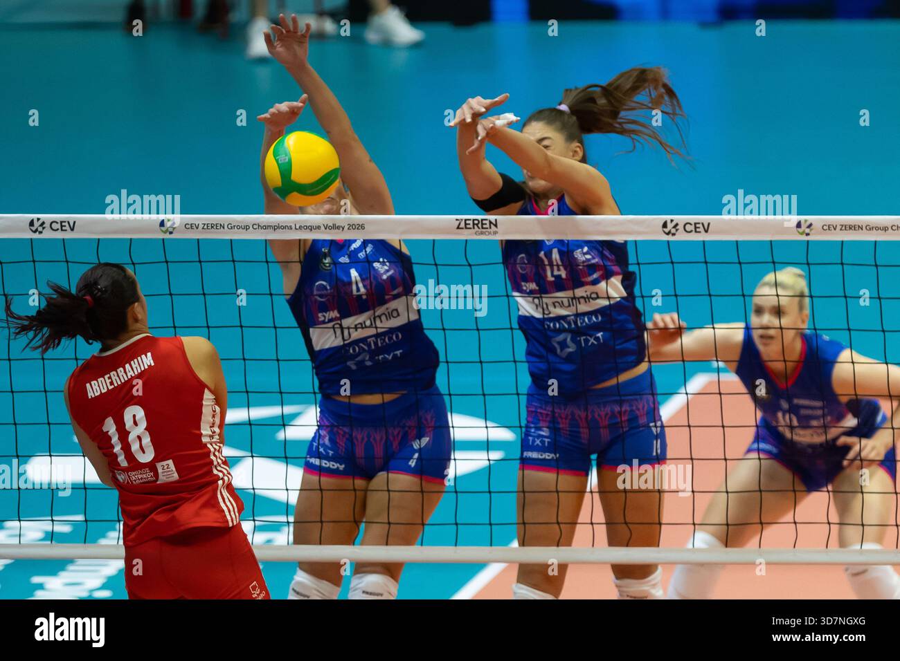 Monster block of Francesca BOSIO (VeroVolley Milano) during CEV ...