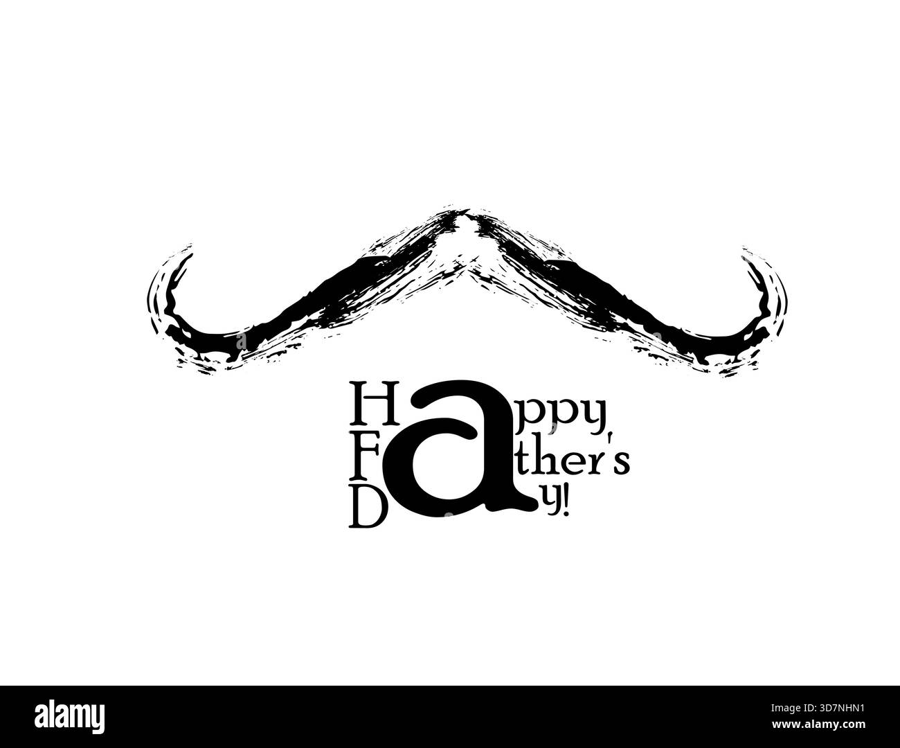 Happy Father's Day. Moustache Blob. hand drawn. Not AI, Vector ...