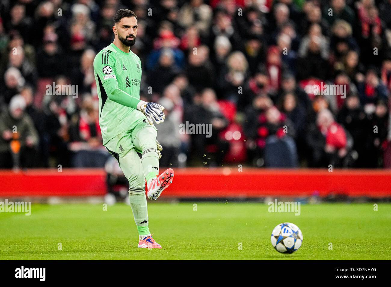 LIVERPOOL, ENGLAND - NOVEMBER 26: Liverpool goalkeeper Giorgi ...