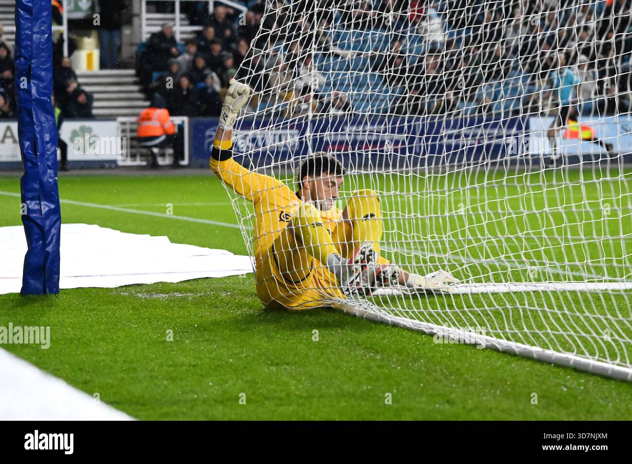 London, England. 26th Nov 2025. Millwall goalkeeper Max Crocombe inside ...